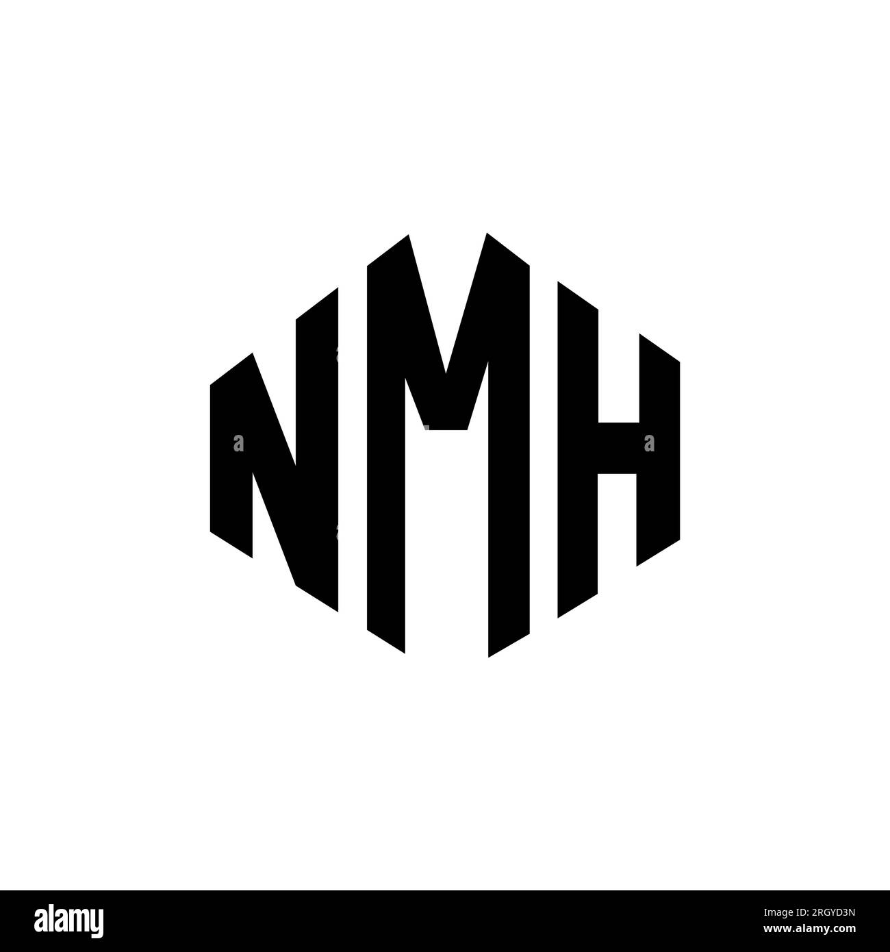 NMH letter logo design with polygon shape. NMH polygon and cube shape ...