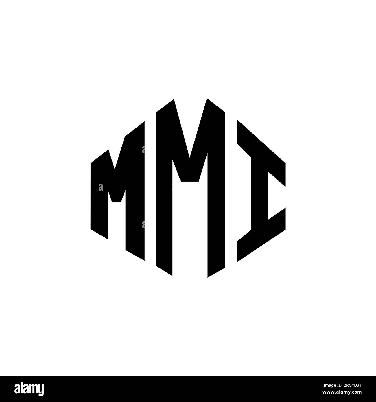 MMI letter logo design with polygon shape. MMI polygon and cube shape ...