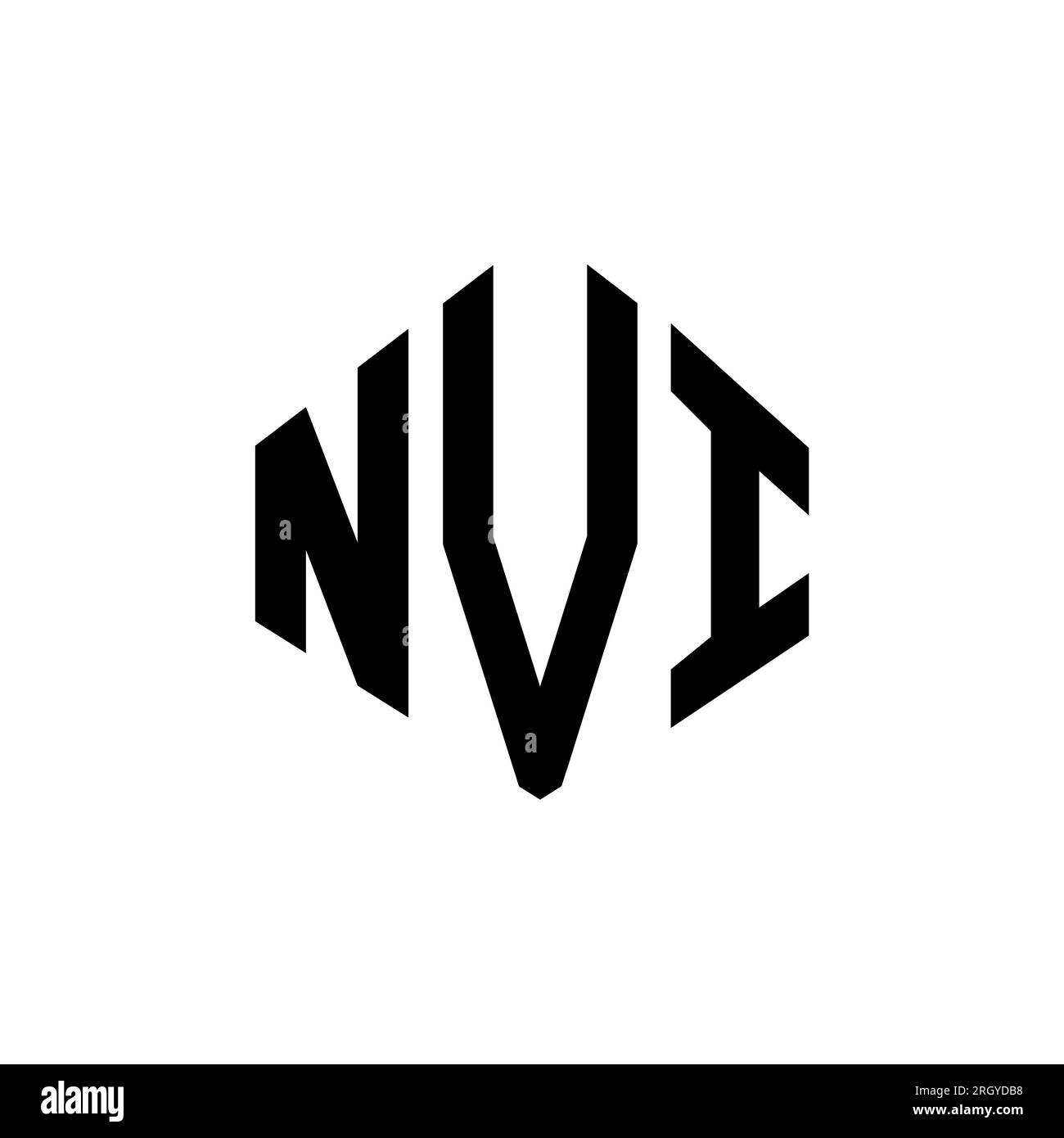 NVI letter logo design with polygon shape. NVI polygon and cube shape ...