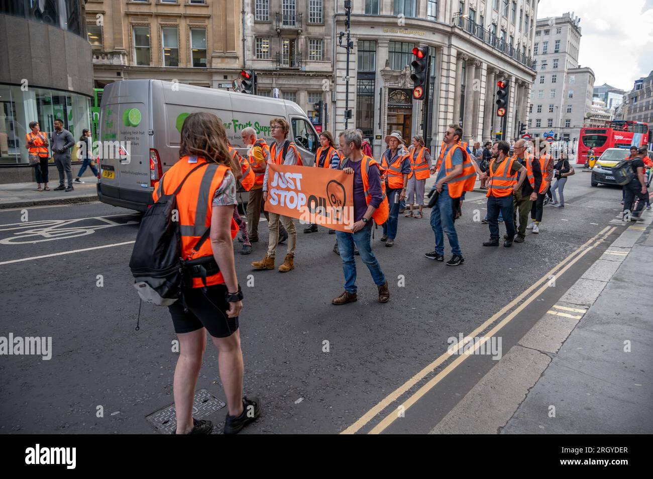 London, UK - July 19, 2023: Just Stop Oil protestors in London Stock ...