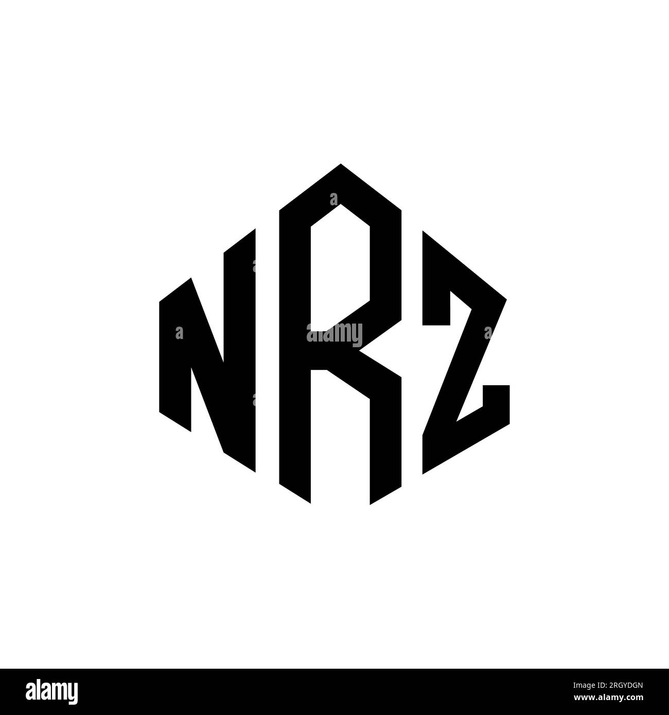 NRZ letter logo design with polygon shape. NRZ polygon and cube shape ...