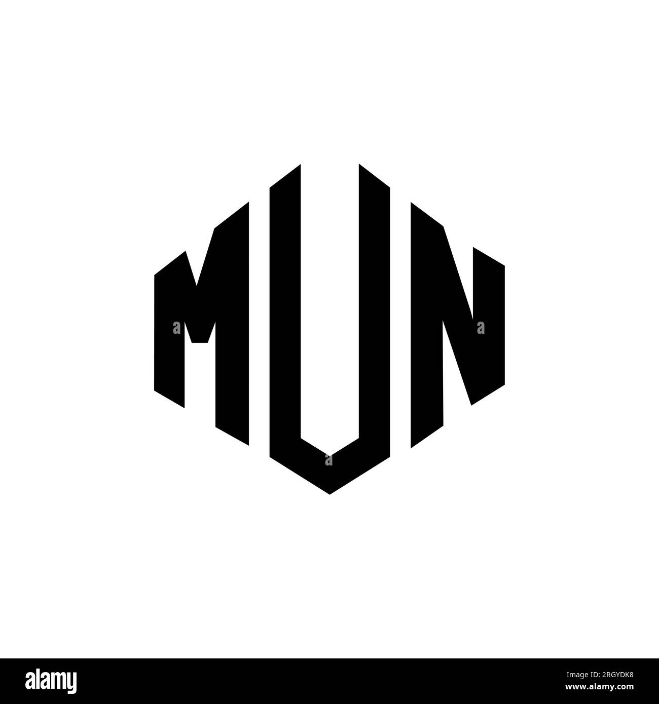 MUN letter logo design with polygon shape. MUN polygon and cube shape ...