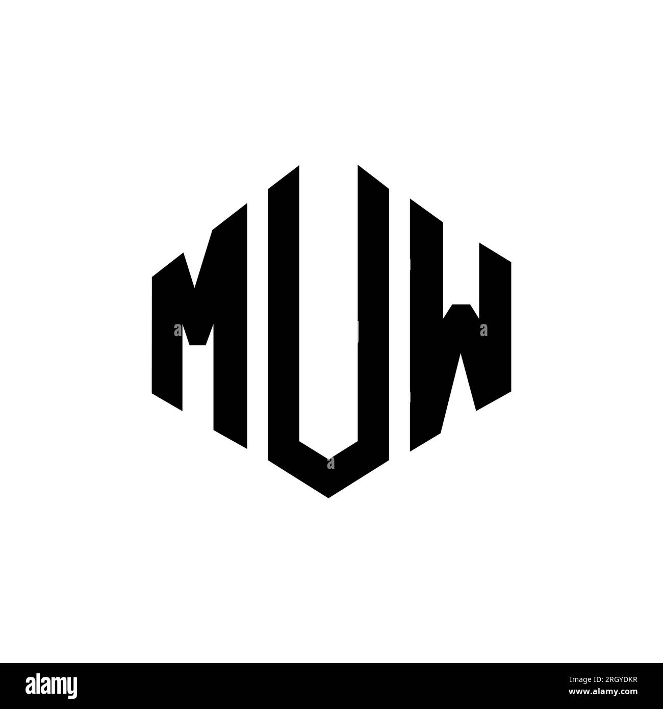MUW letter logo design with polygon shape. MUW polygon and cube shape ...