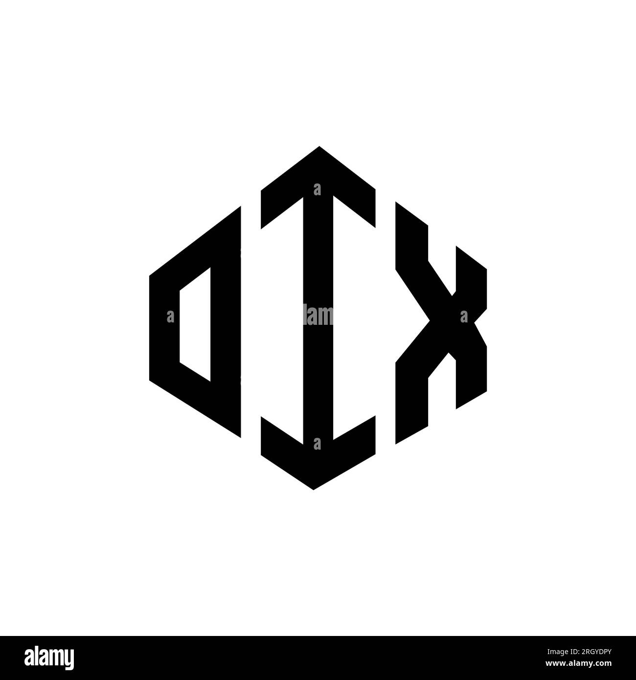 OIX letter logo design with polygon shape. OIX polygon and cube shape ...