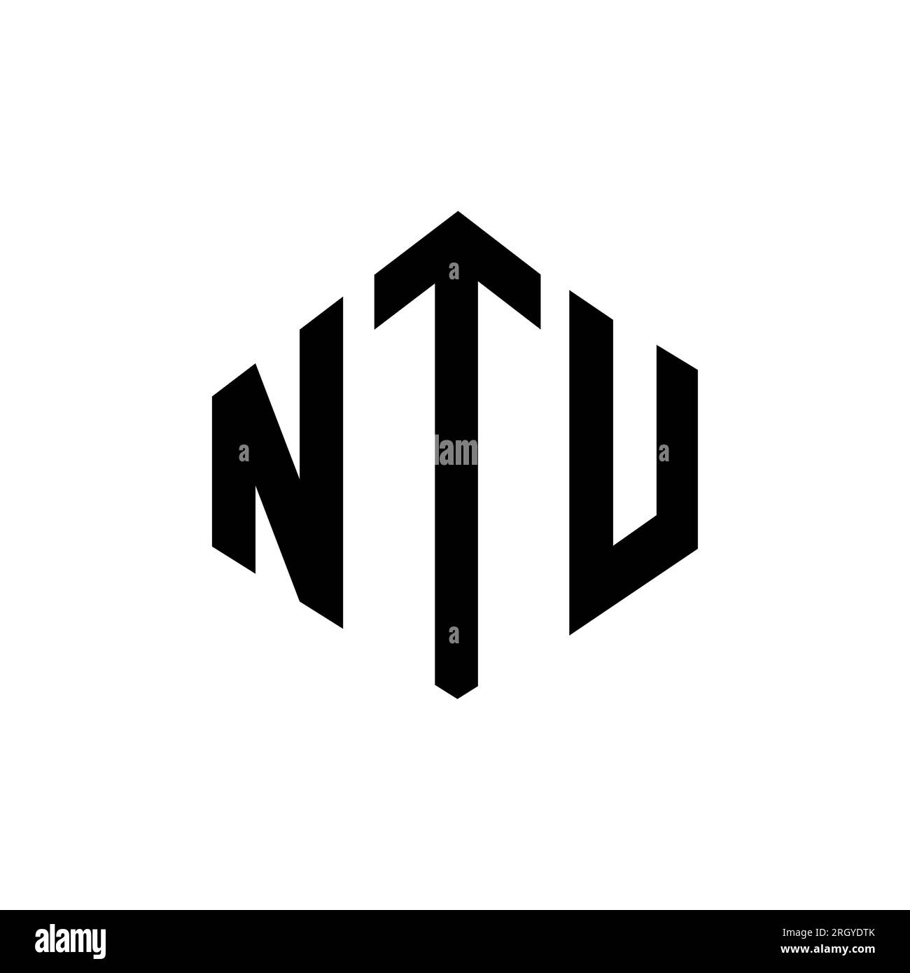 NTU letter logo design with polygon shape. NTU polygon and cube shape ...