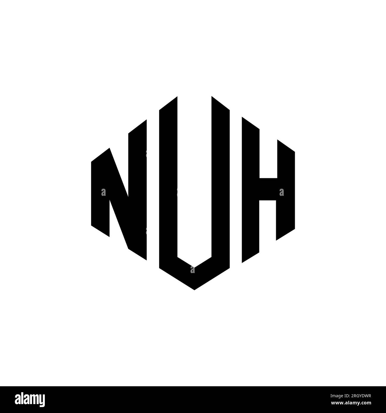 NUH letter logo design with polygon shape. NUH polygon and cube shape ...
