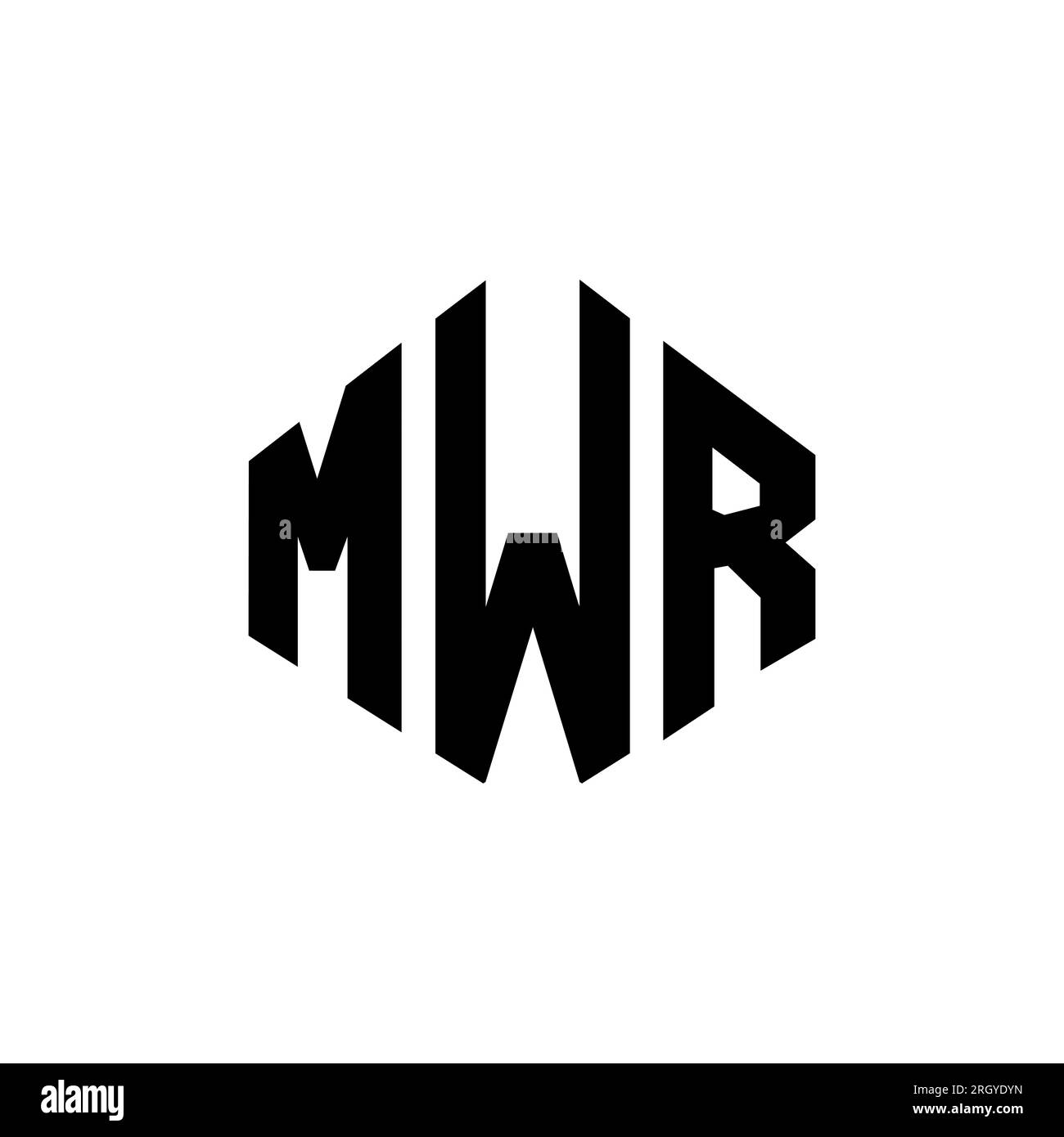 MWR letter logo design with polygon shape. MWR polygon and cube shape ...