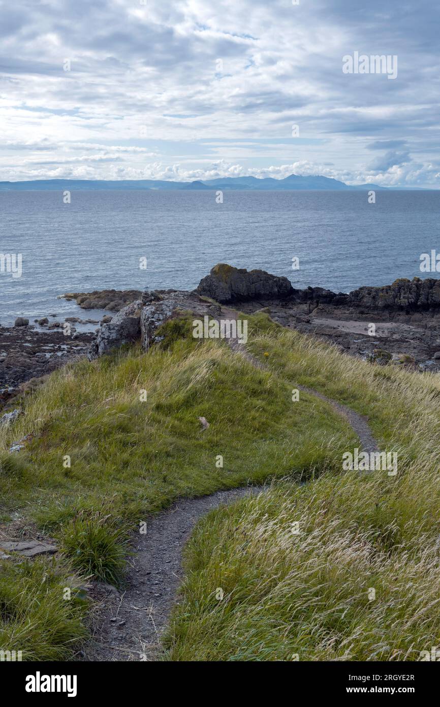 Pathway at Dunure Castle, Scotland UK Stock Photo - Alamy