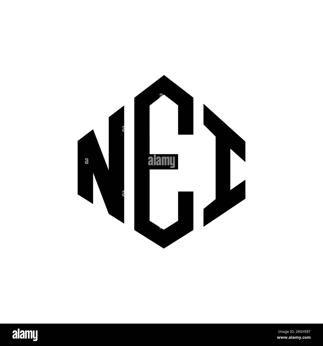 NEI letter logo design with polygon shape. NEI polygon and cube shape ...