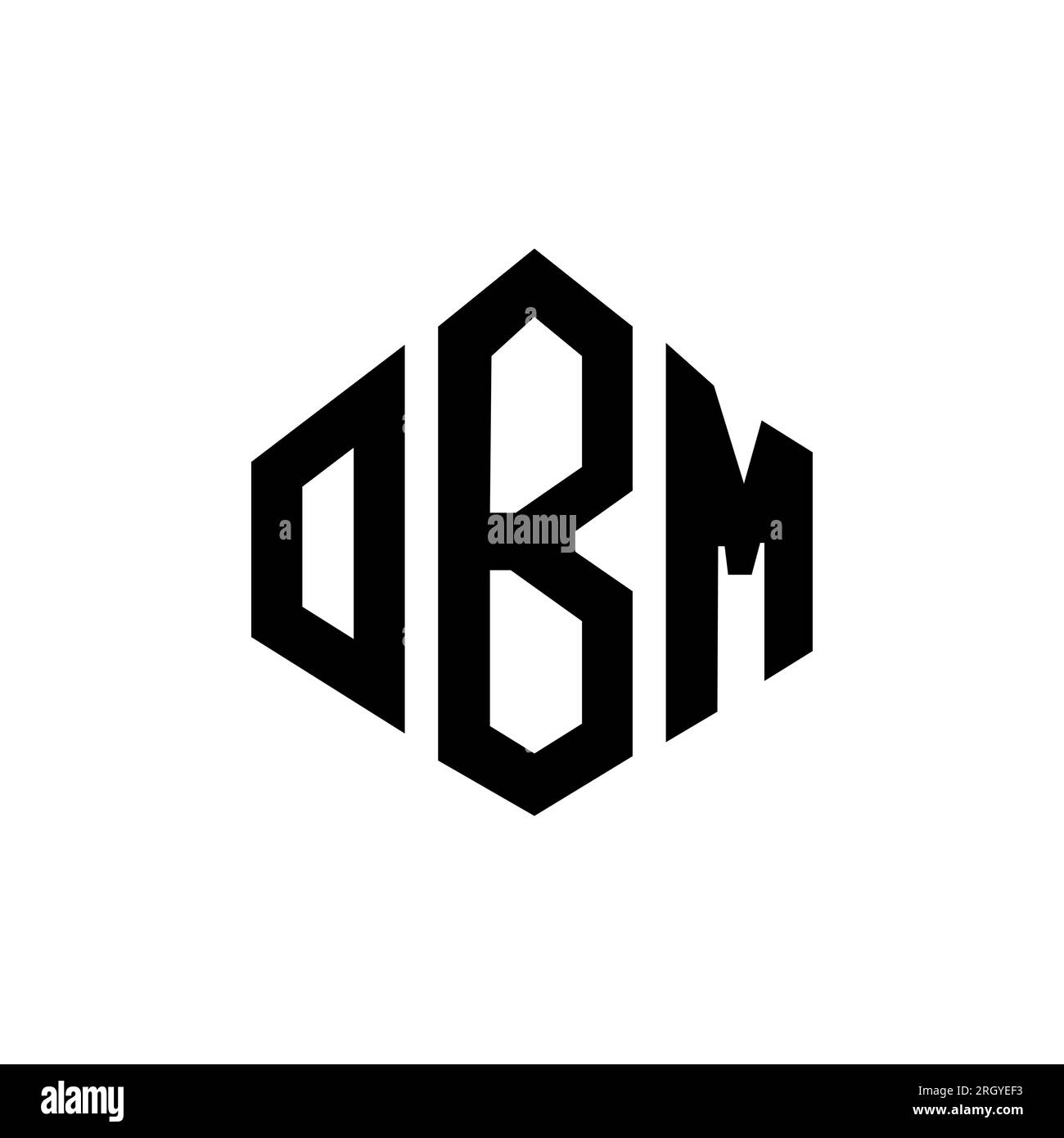 OBM letter logo design with polygon shape. OBM polygon and cube shape ...