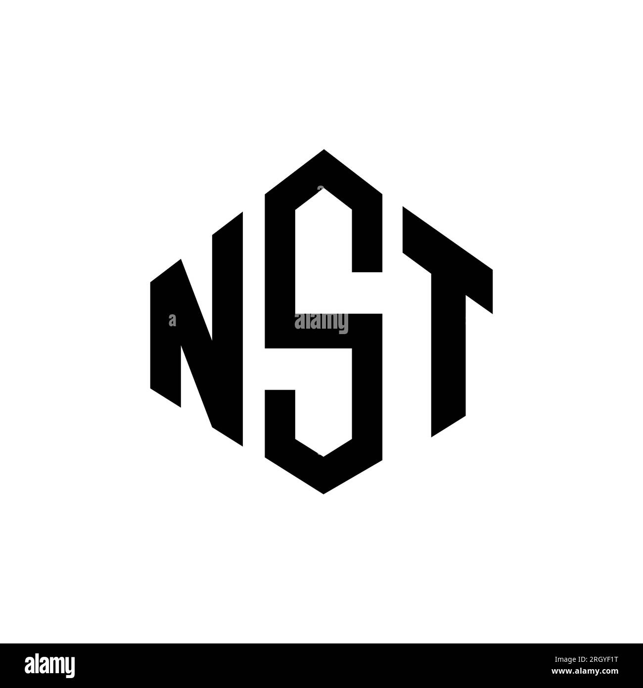 NST letter logo design with polygon shape. NST polygon and cube shape ...