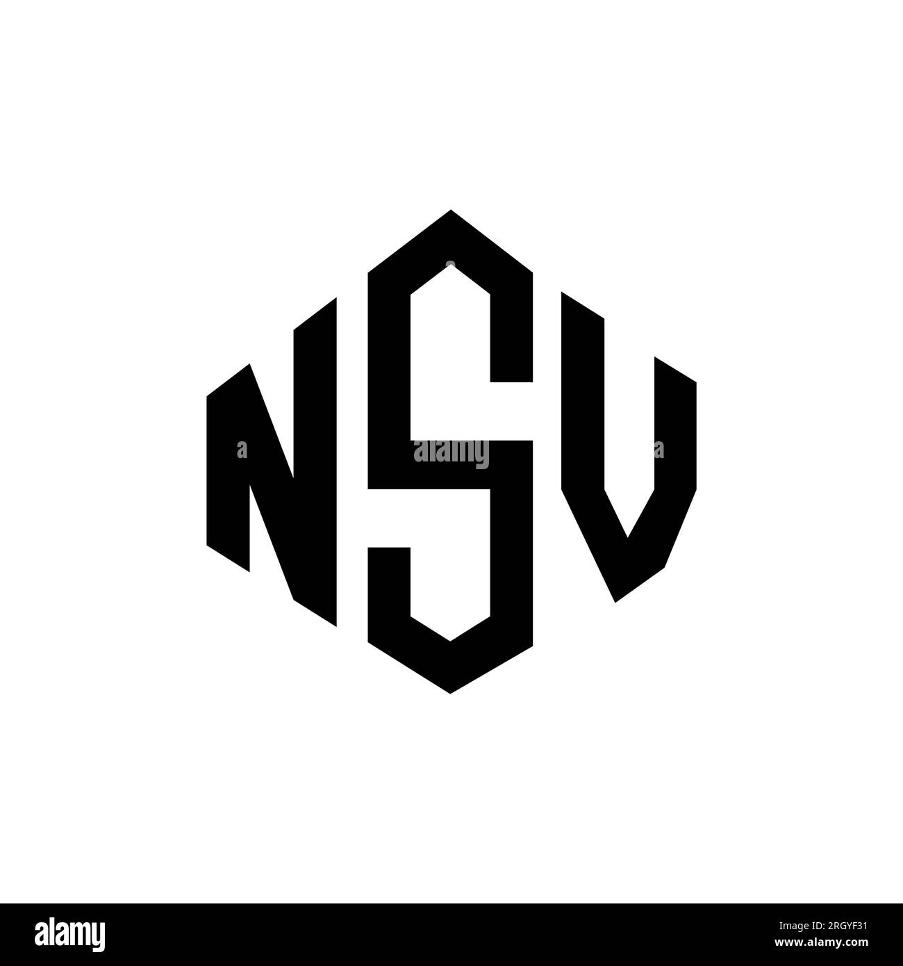NSV letter logo design with polygon shape. NSV polygon and cube shape ...