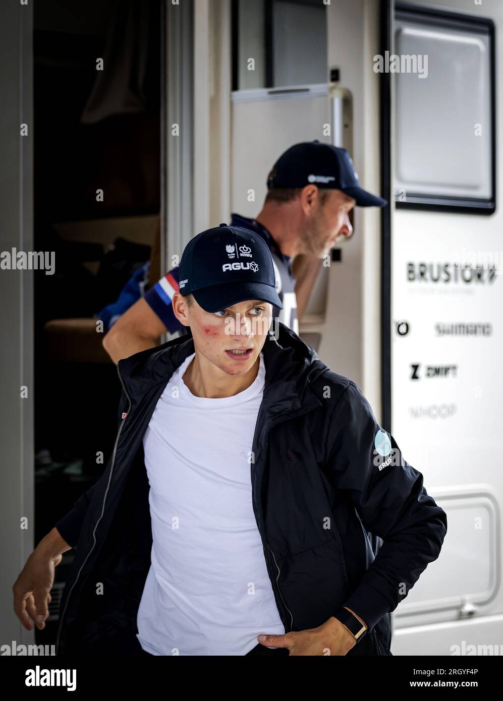GLENTRESS - Mathieu van der Poel speaks to the press after he has given ...