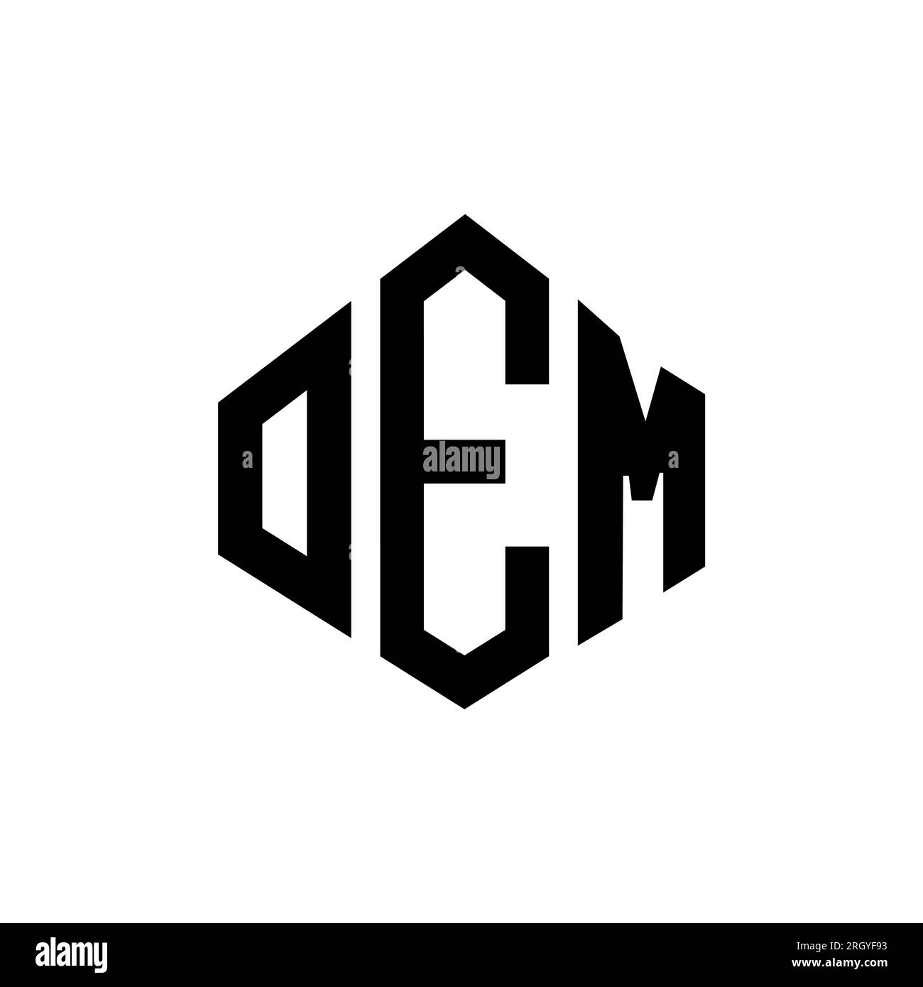 OEM letter logo design with polygon shape. OEM polygon and cube shape ...