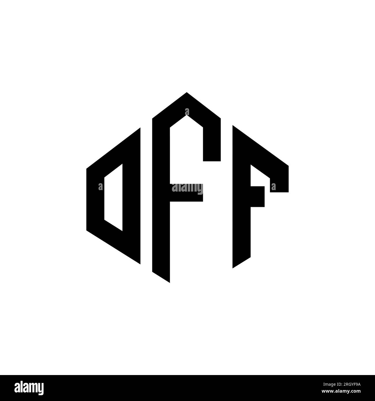 OFF letter logo design with polygon shape. OFF polygon and cube shape ...