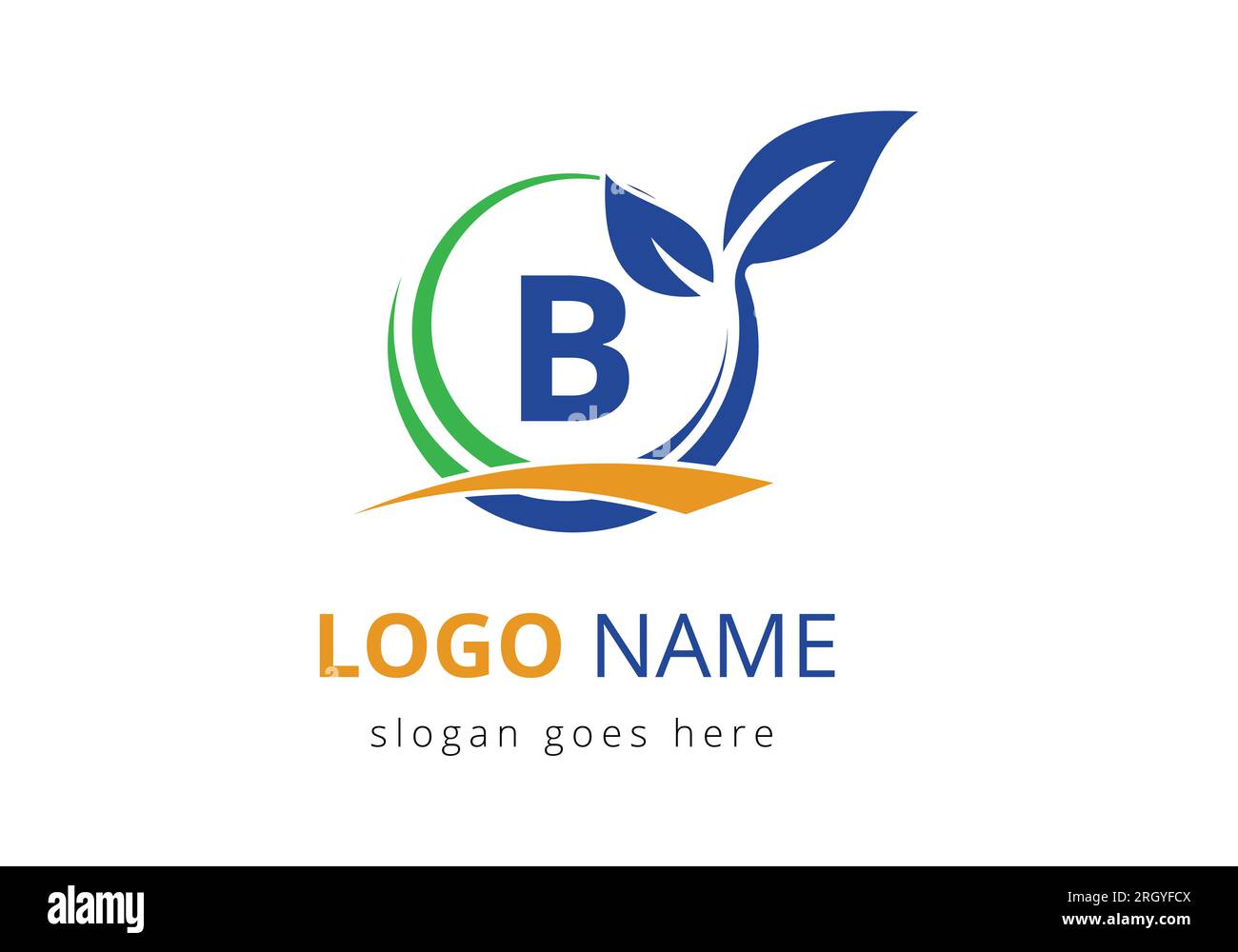Letter B Agriculture Logo. Agro Farm Logo Based on Alphabet for Bakery ...