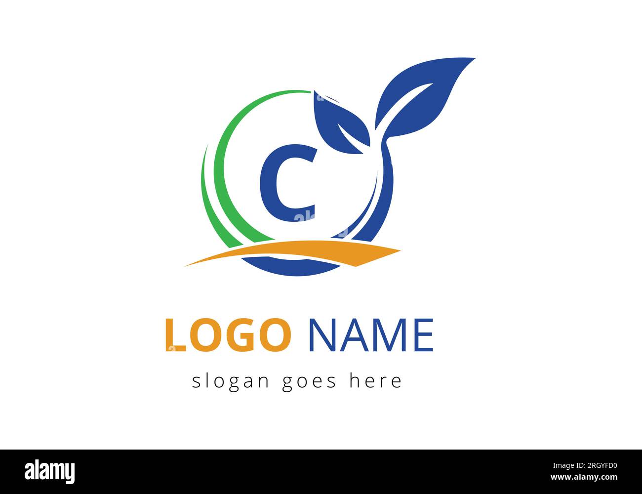 Letter C Agriculture Logo. Agro Farm Logo Based on Alphabet for Bakery ...