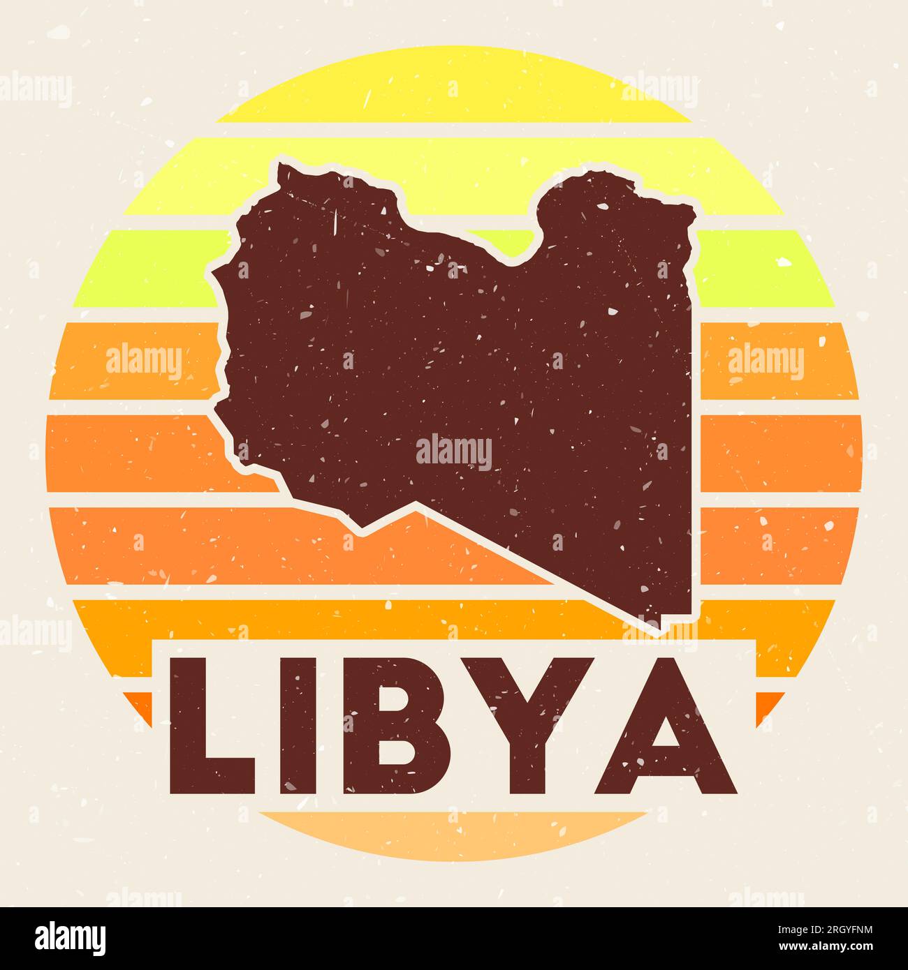 Libya logo. Sign with the map of country and colored stripes, vector ...