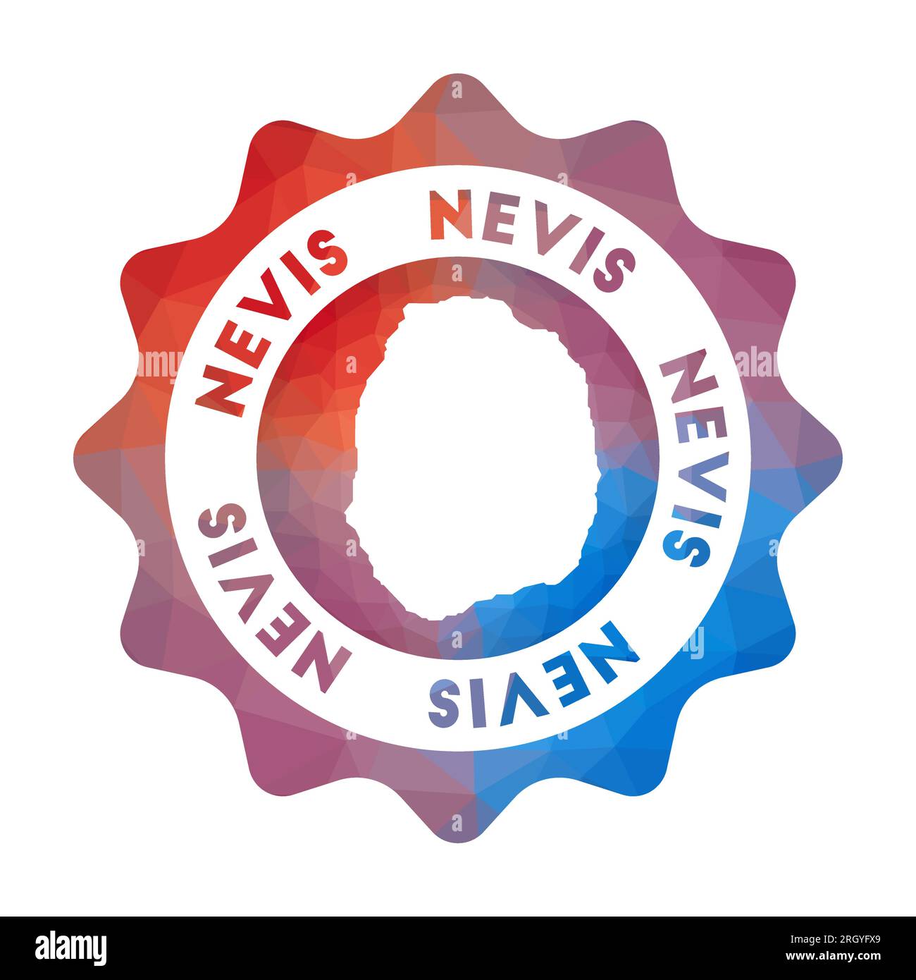 Nevis low poly logo. Colorful gradient travel logo of the island in ...