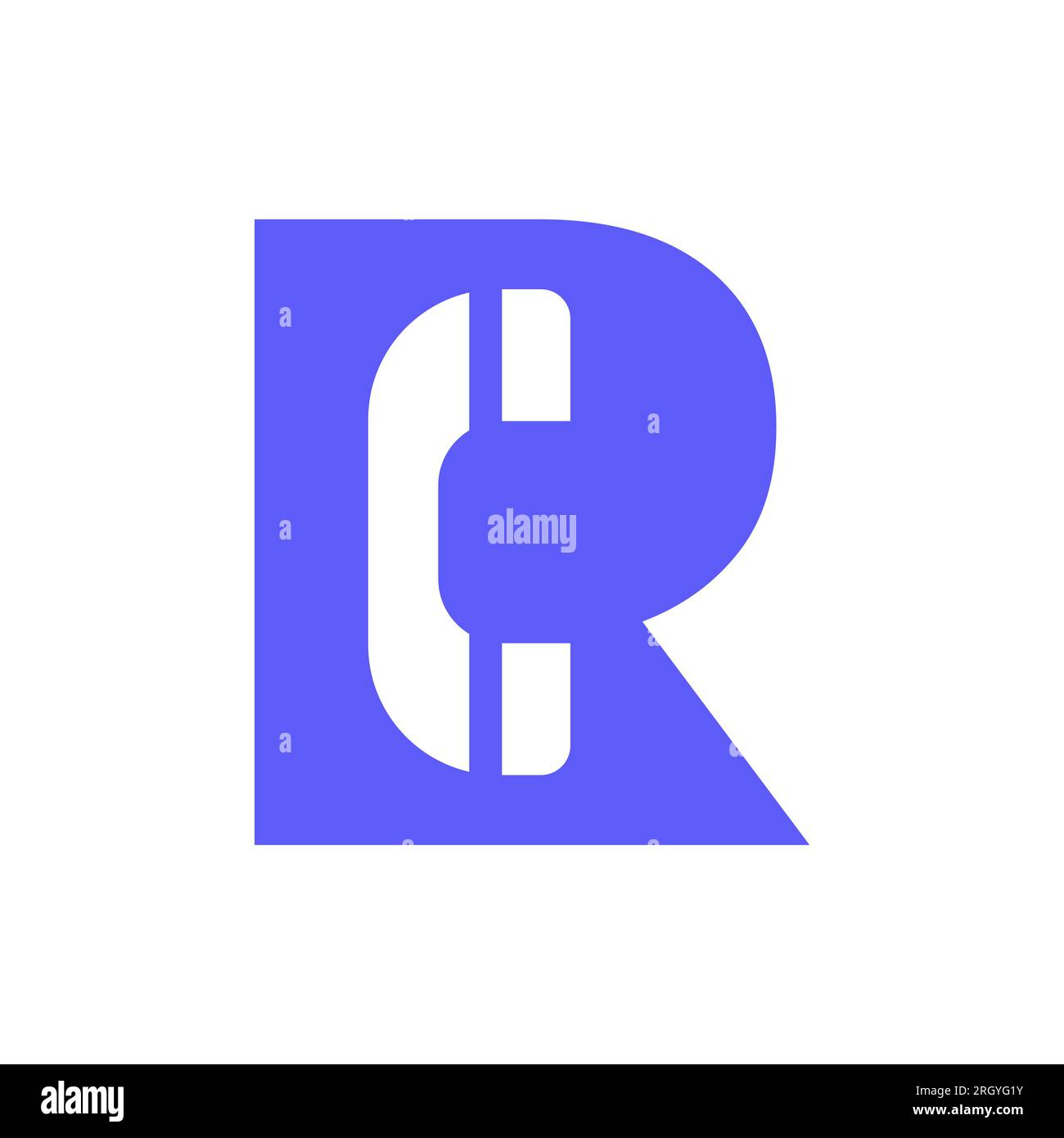 Letter R Cell Phone Logo. Communication Symbol With Phone Icon Stock ...