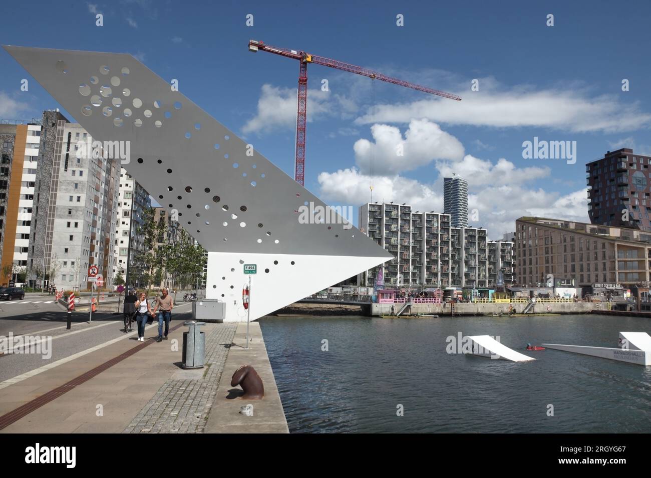 The Sailing Tower, Aarhus docklands, Denmark Stock Photo - Alamy