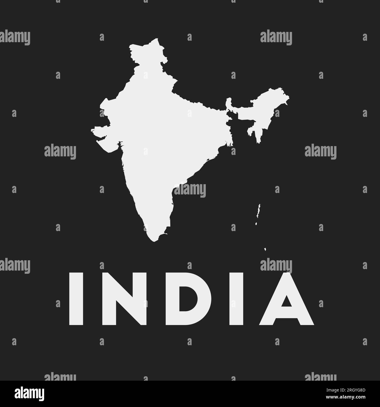 India Icon Country Map On Dark Background Stylish India Map With