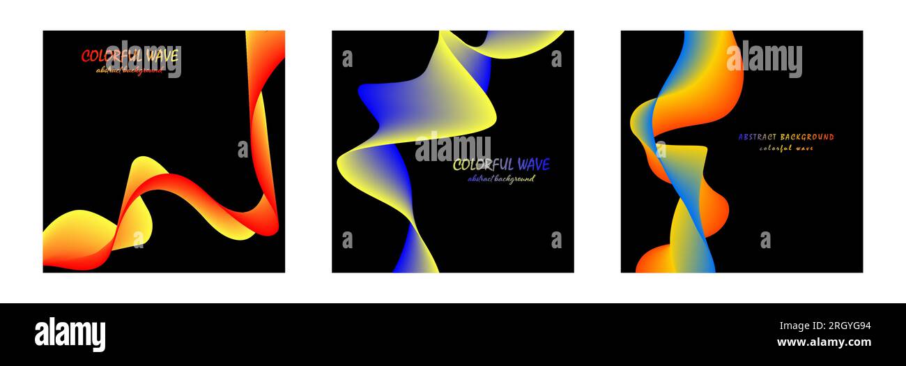 set of colored smoky gradients. Template of dynamic forms for creative ...