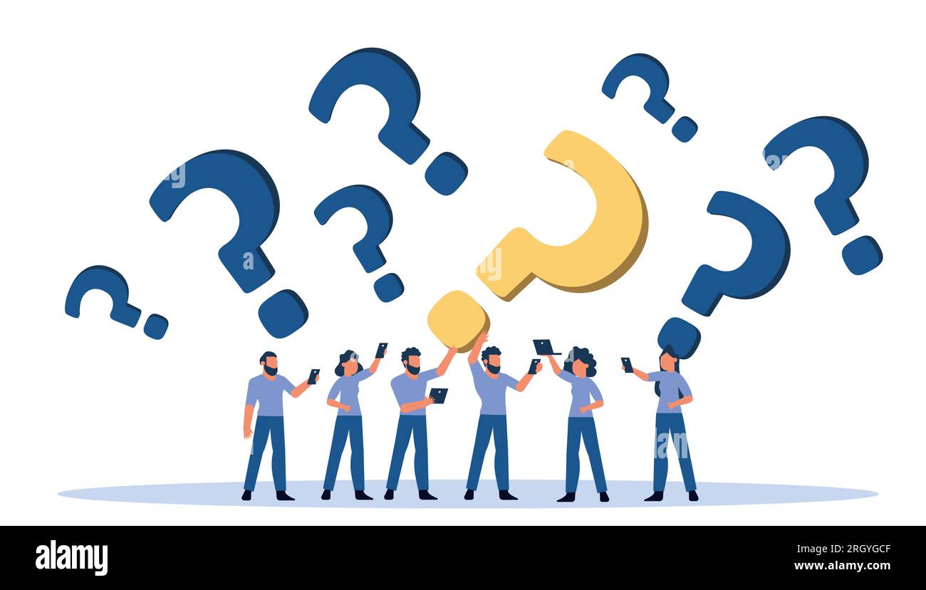 Person question icon work vector people illustration concept. Business work background design ...