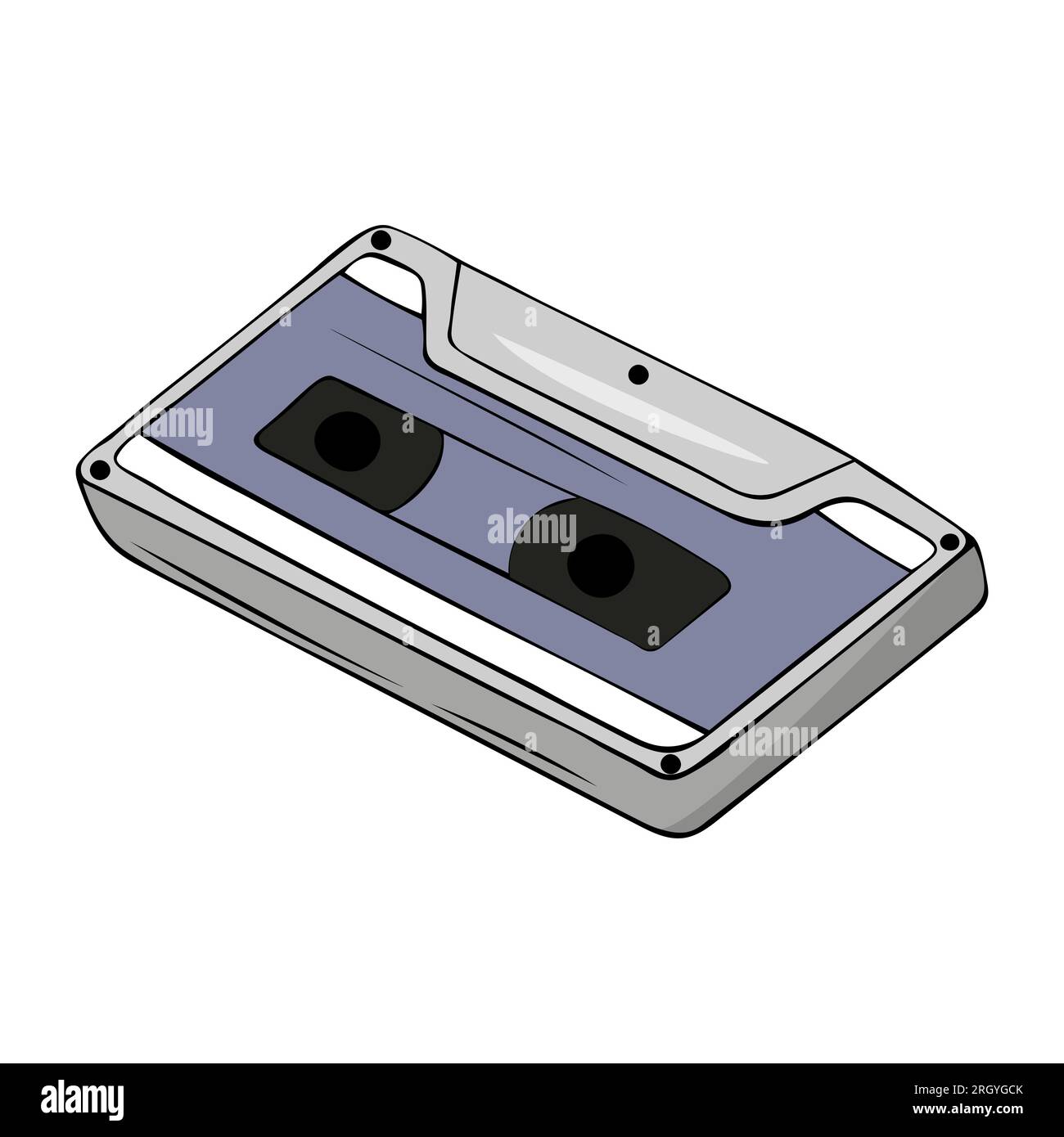 Hand drawn Cassette tape on a white background. Vector illustration ...