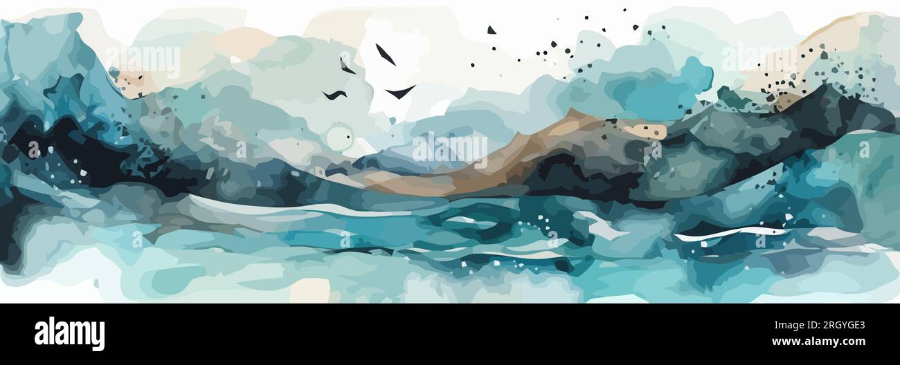 Beautiful watercolor background. Abstract turquoise watercolor painting ...