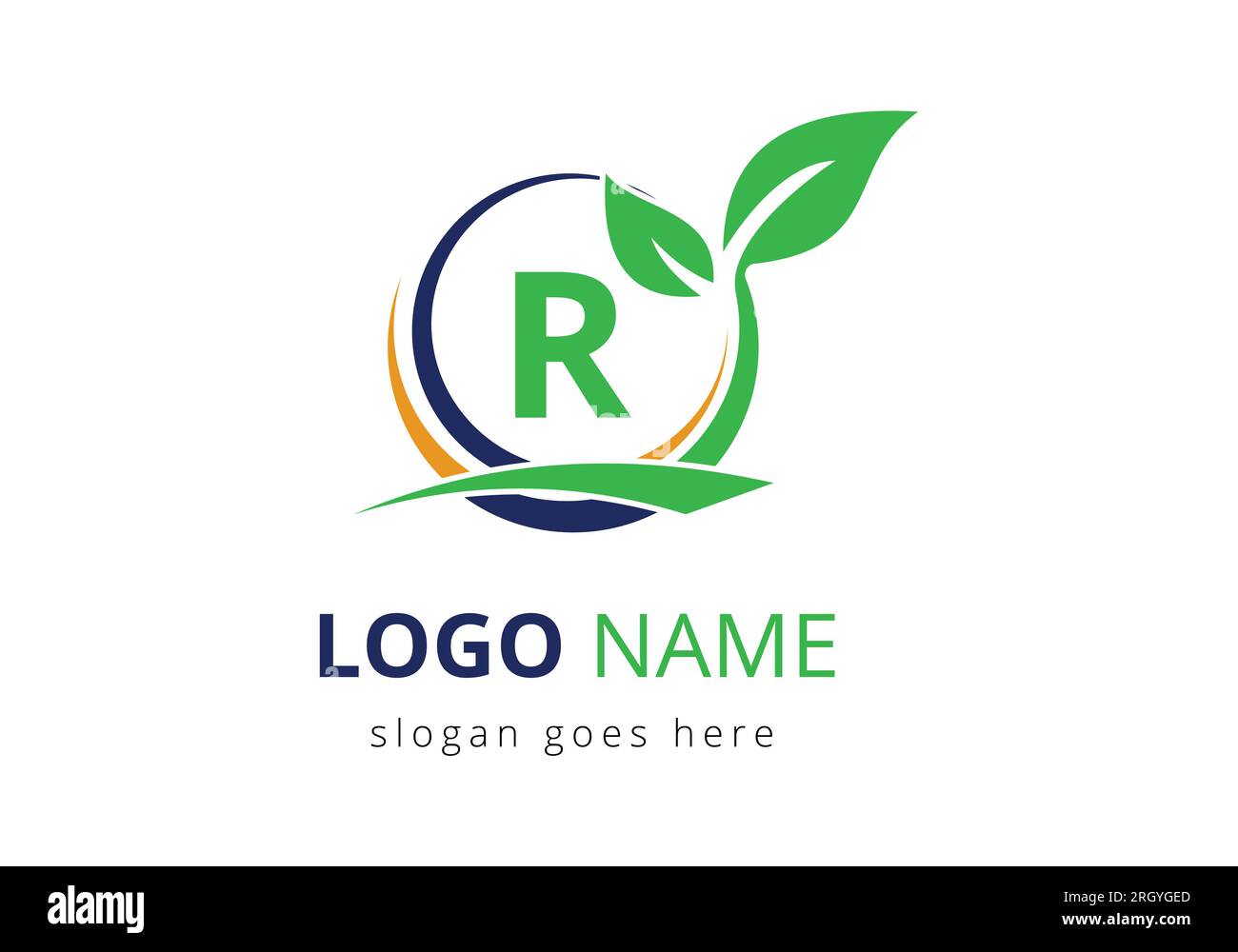Letter R Agriculture Logo. Agro Farm Logo Based on Alphabet for Bakery ...