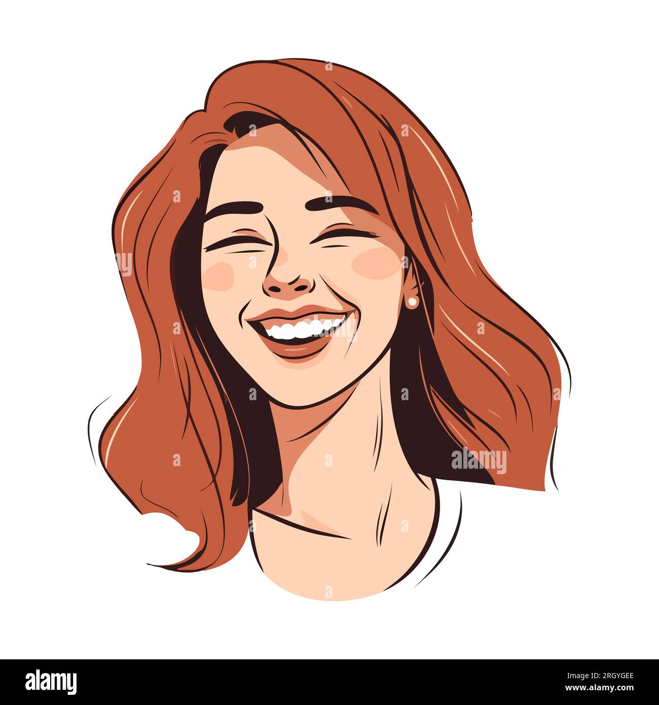 Portrait of a beautiful woman on white background. Abstract painting of ...