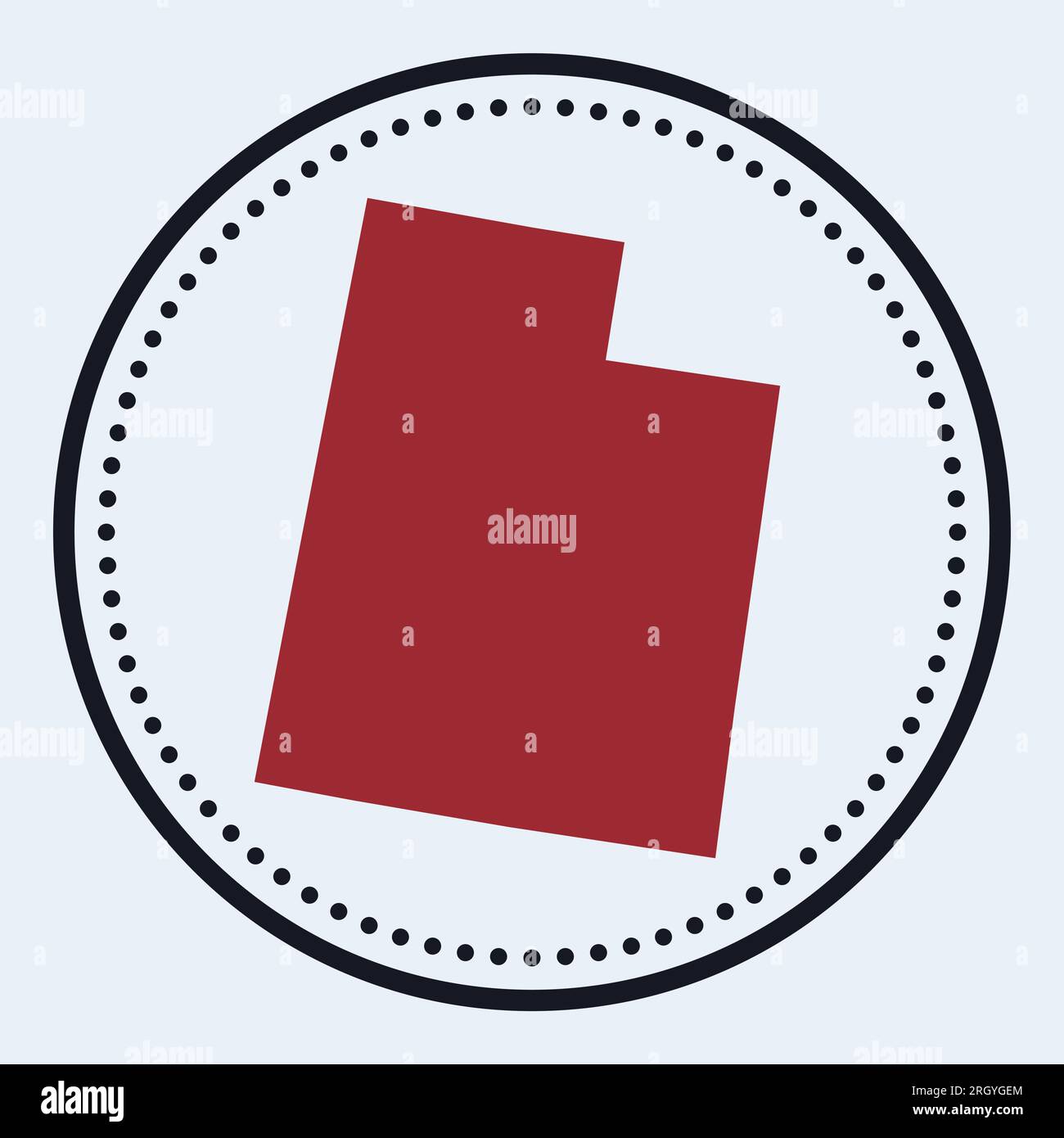 Utah round stamp. Round logo with us state map and title. Stylish ...