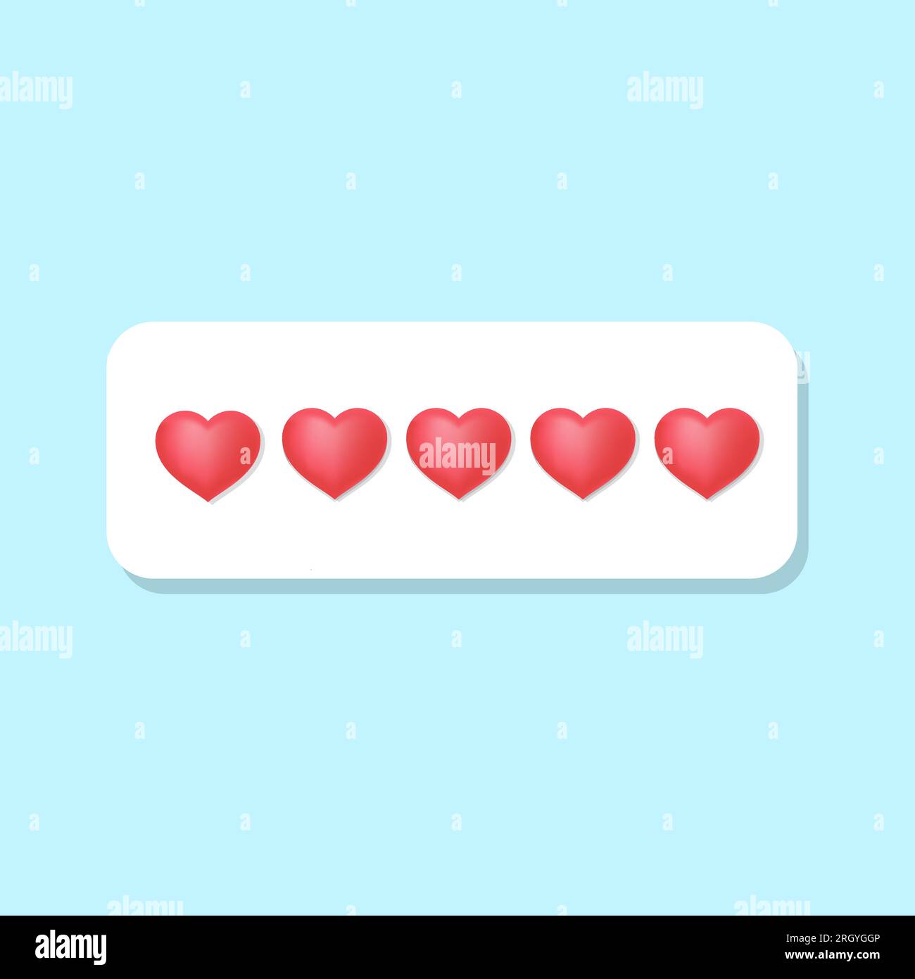 design for love rating, feedback rating with heart icon in vector Stock ...