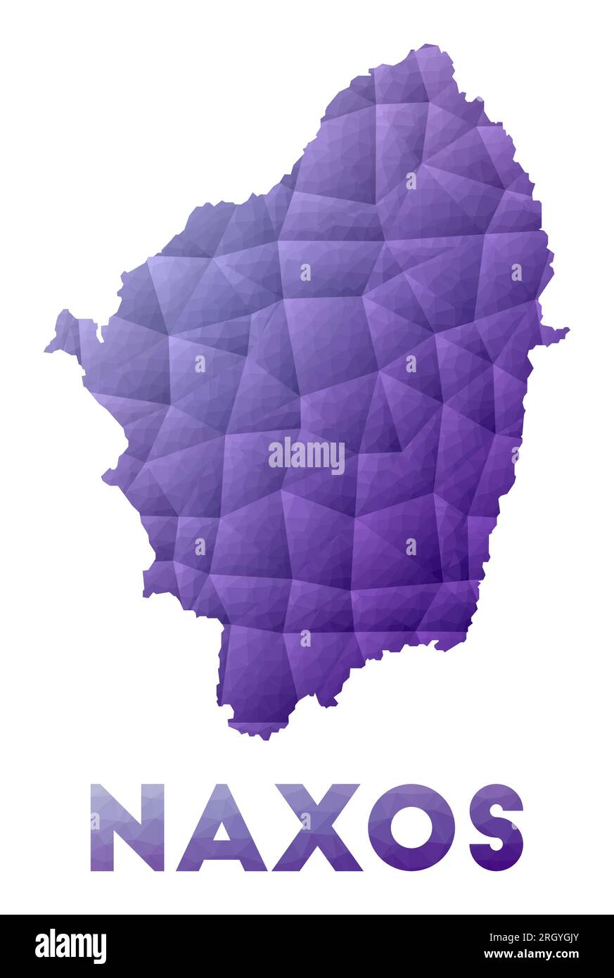 Map of Naxos. Low poly illustration of the island. Purple geometric ...