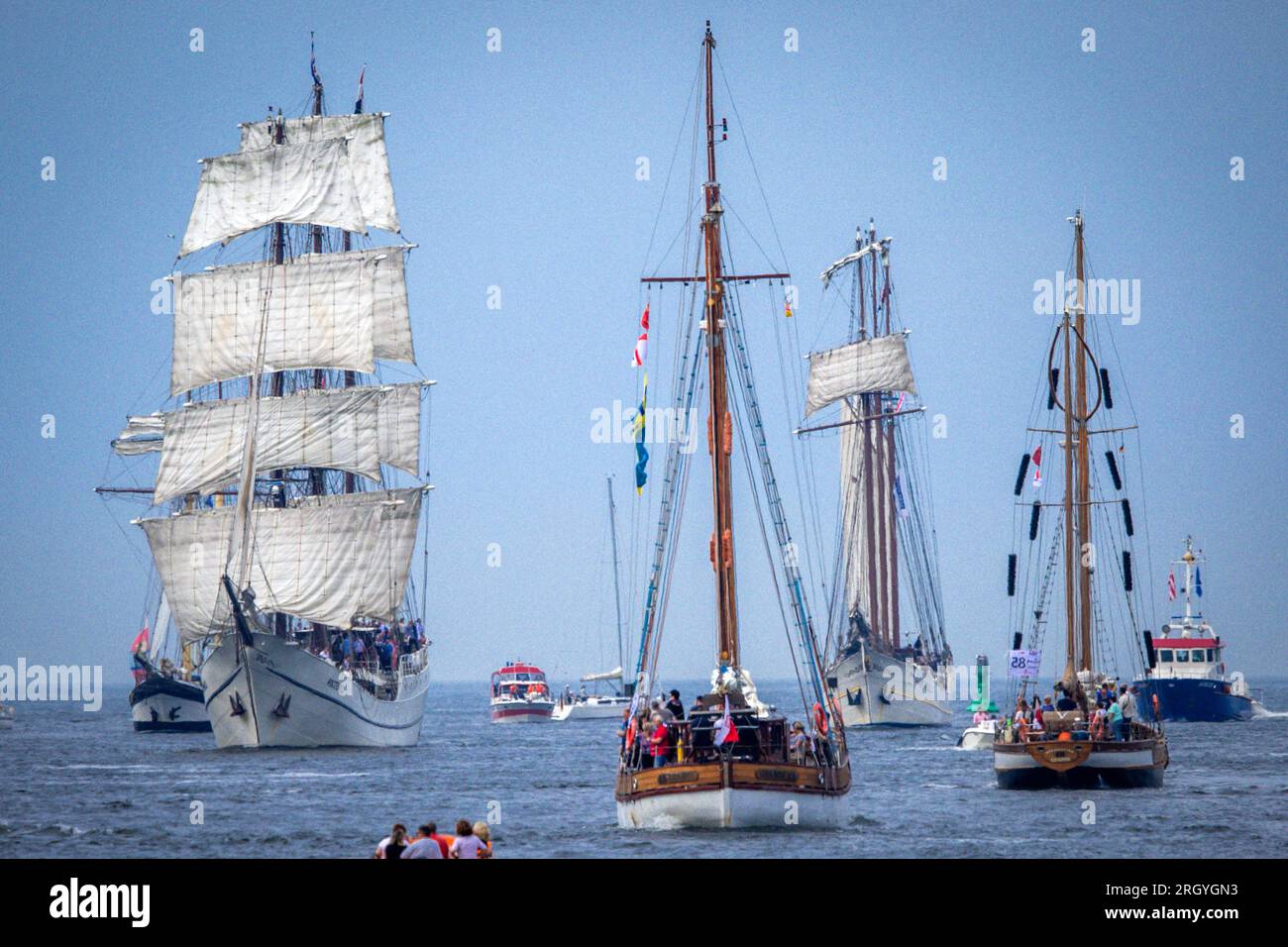 Rostock, Germany. 12th Aug, 2023. Traditional ships and historical ...