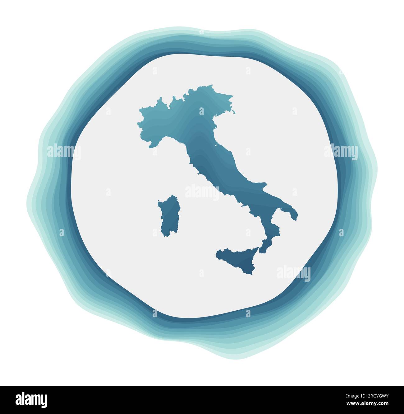 Italy logo. Badge of the country. Layered circular sign around Italy ...