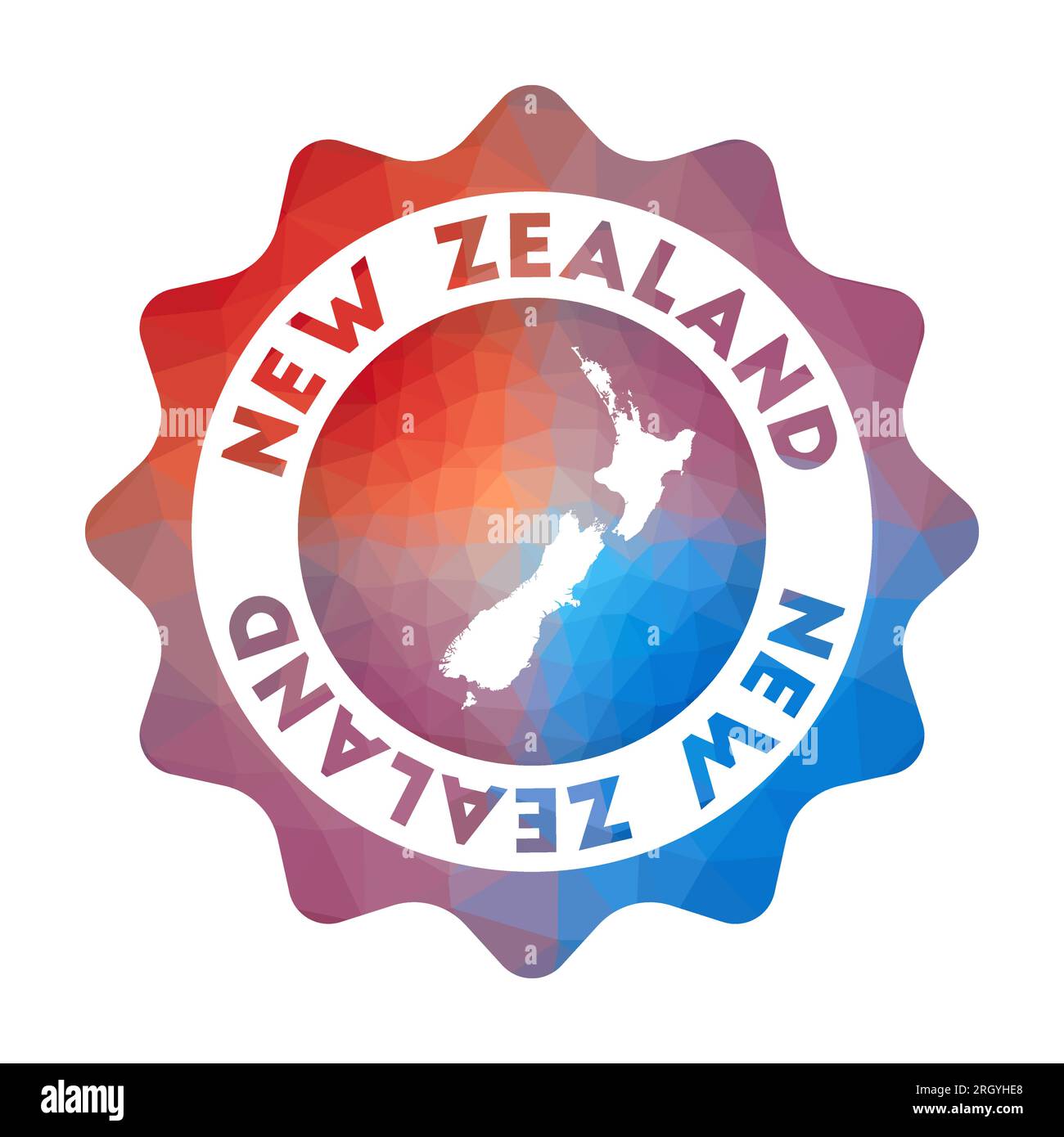 New Zealand low poly logo. Colorful gradient travel logo of the country ...