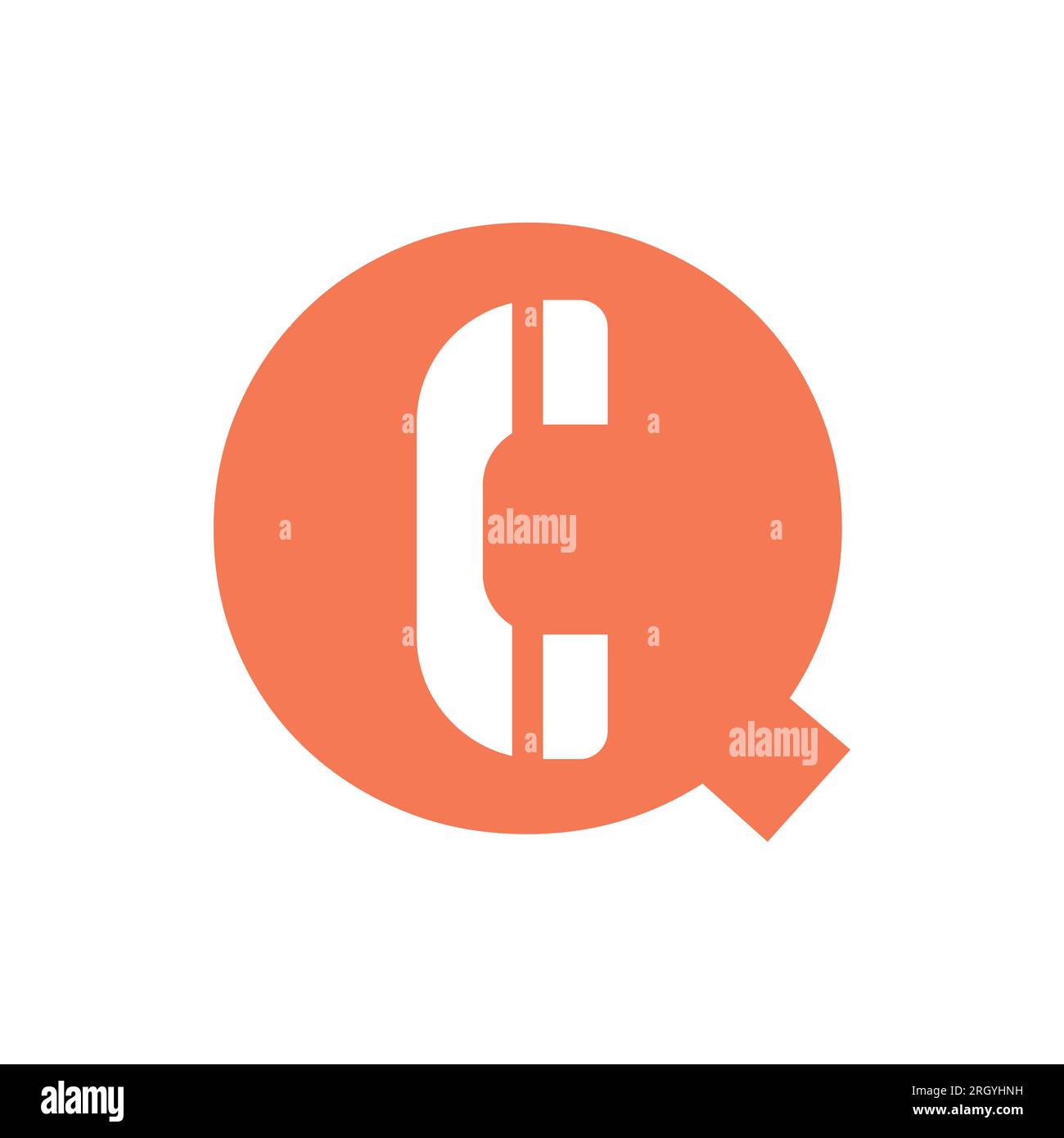 Letter Q Cell Phone Logo. Communication Symbol With Phone Icon Stock ...