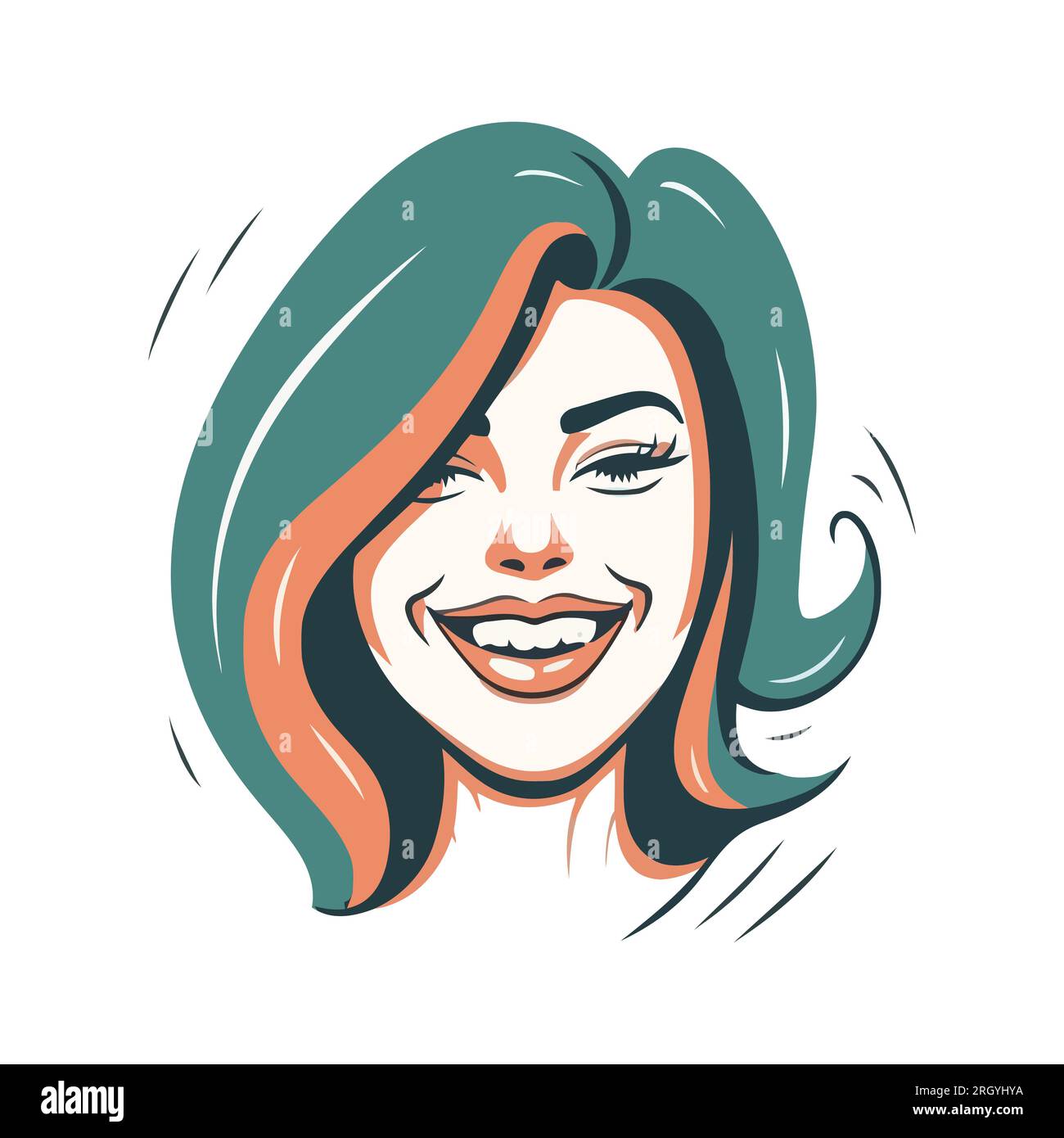 Portrait of a beautiful woman on white background. Abstract painting of ...