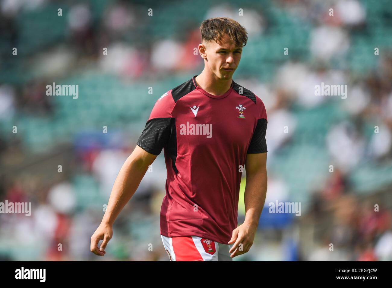 Tom Rogers of Wales during pre match warm up ahead of the 2023 Summer ...