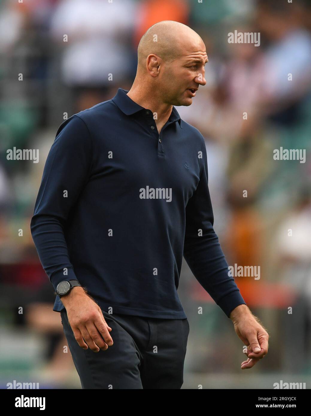 Steve Borthwick Head Coach of England during pre match warm up ahead of ...