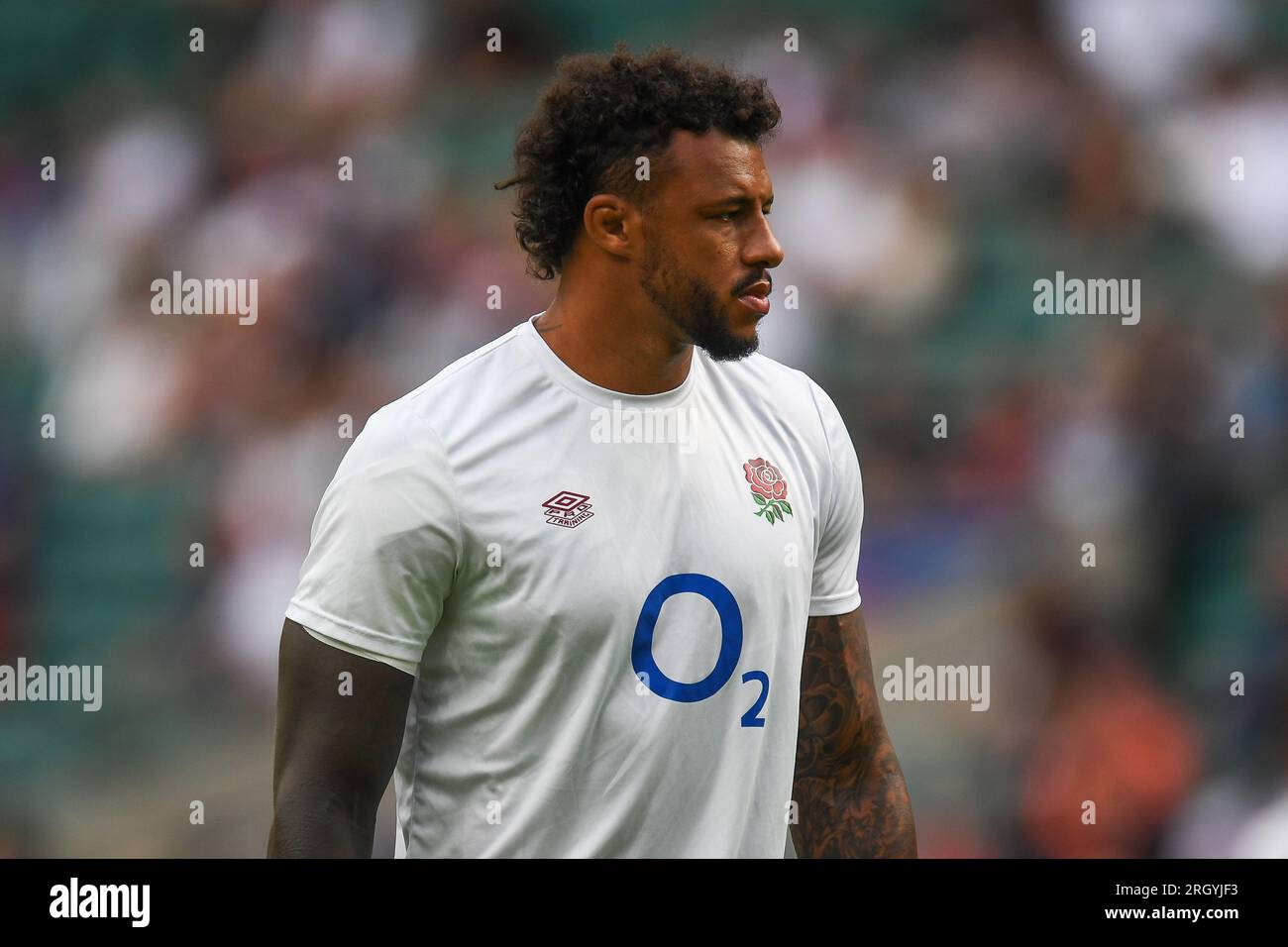 Courtney Lawes of England during pre match warm up ahead of the 2023 ...