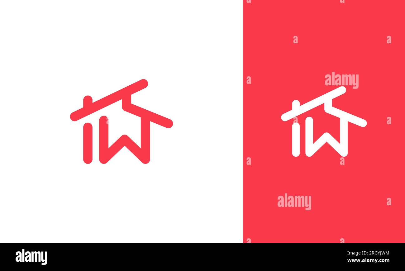 IW logo or WI logo design. initial logo IW House icon. simple initial ...