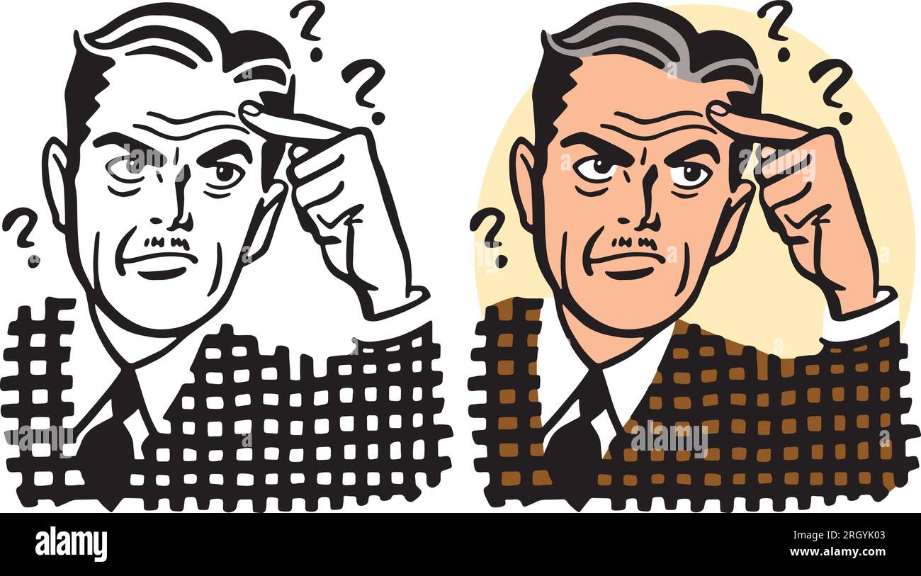 Cartoon man question hi-res stock photography and images - Alamy