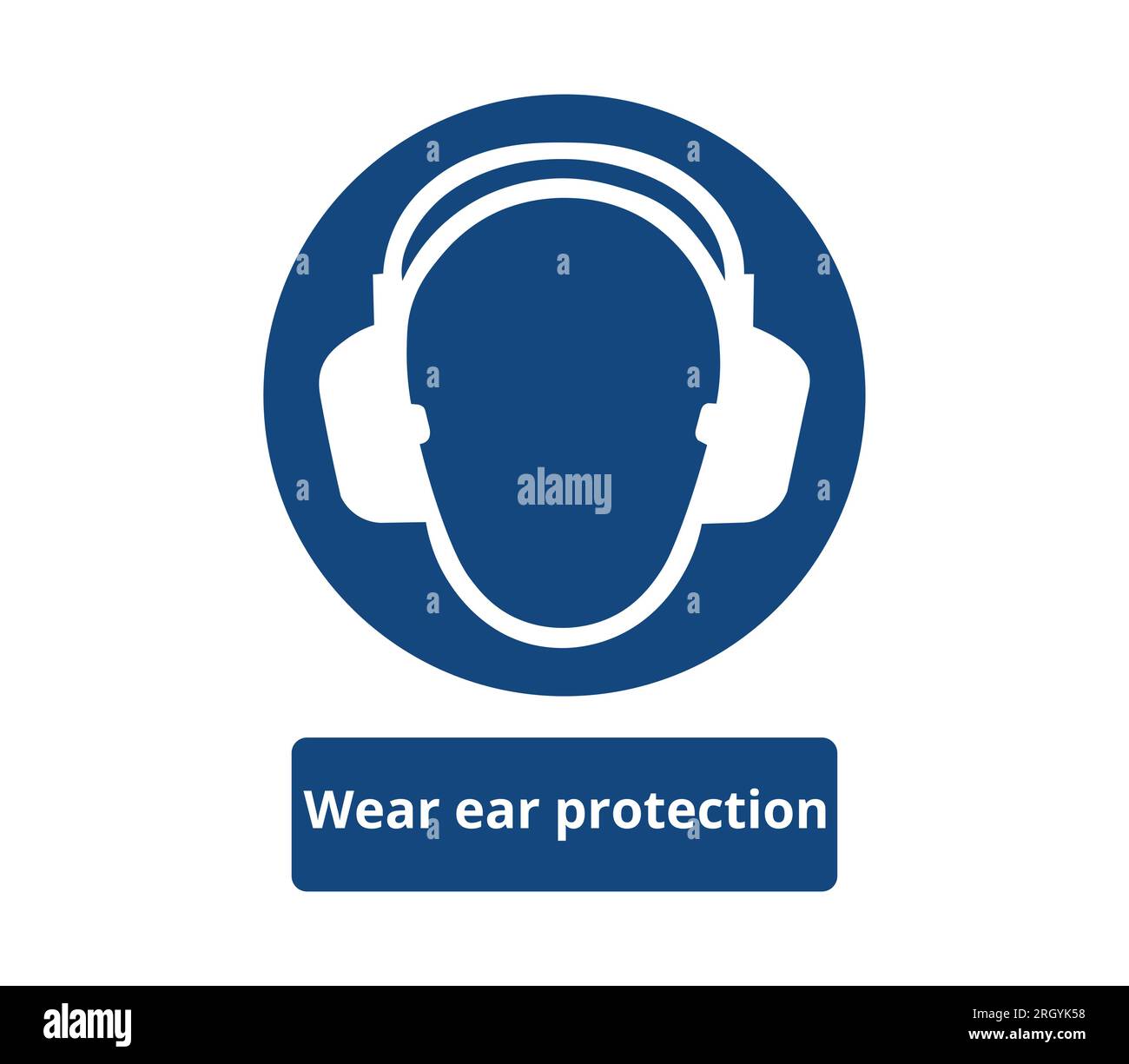 Wear Ear Protection Symbol with label Stock Vector Image & Art - Alamy
