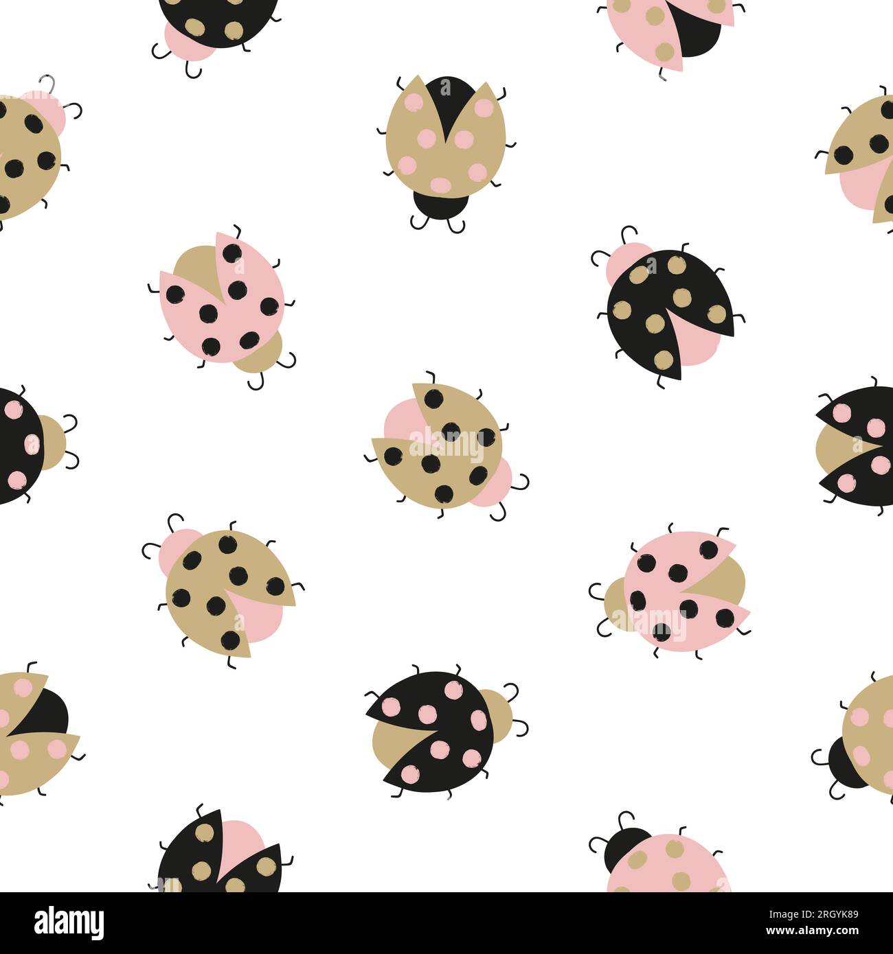 Seamless cute ladybug pattern. Vector baby print Stock Vector Image ...