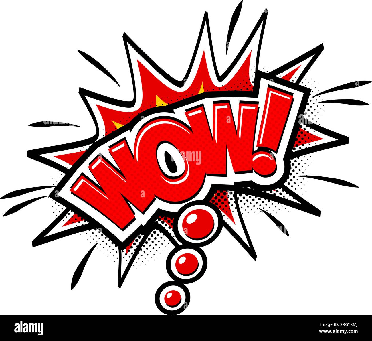 Comic lettering wow. Vector cartoon illustration in retro pop art style ...