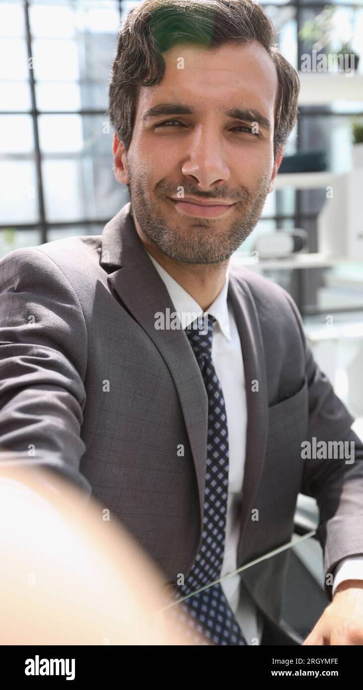 ceo male businessman on blur office background Stock Photo - Alamy