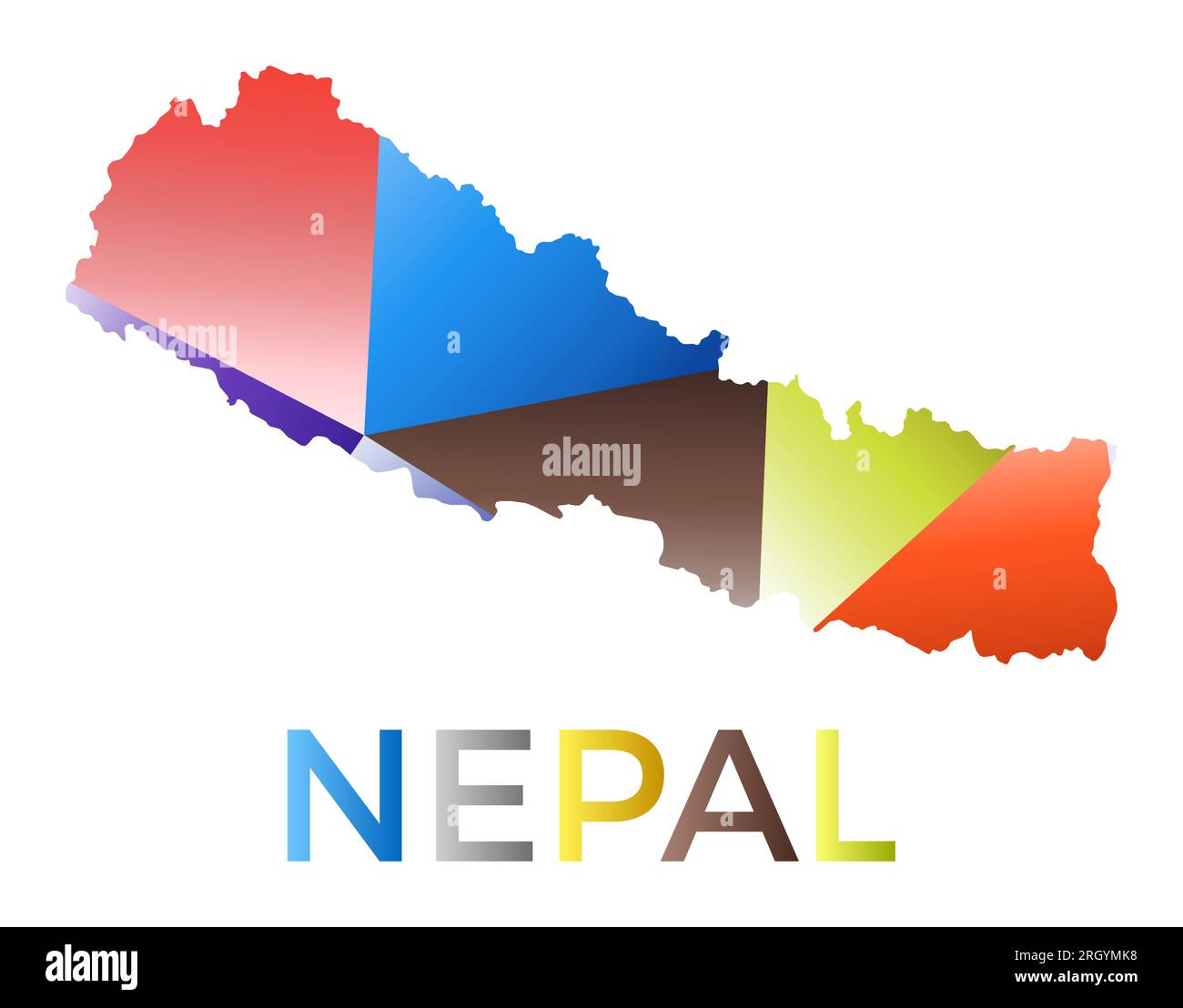 Nepal polygonal map hi-res stock photography and images - Alamy